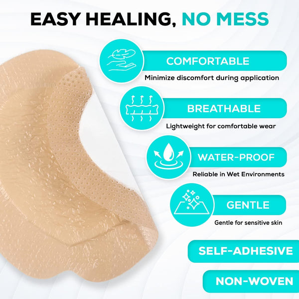 MedVance Silicone Bordered Adhesive Sacral Wound Dressing, 7"x 7", Box ...